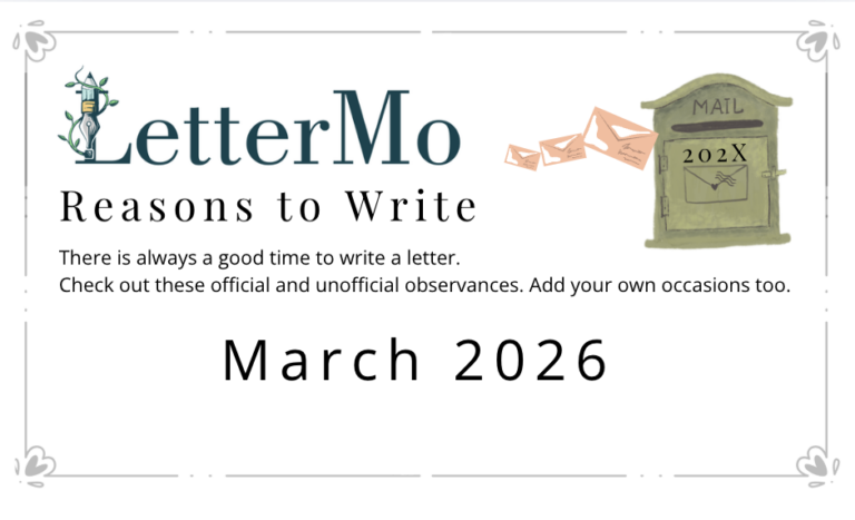 Reasons to Write in March 2026 – LetterMo